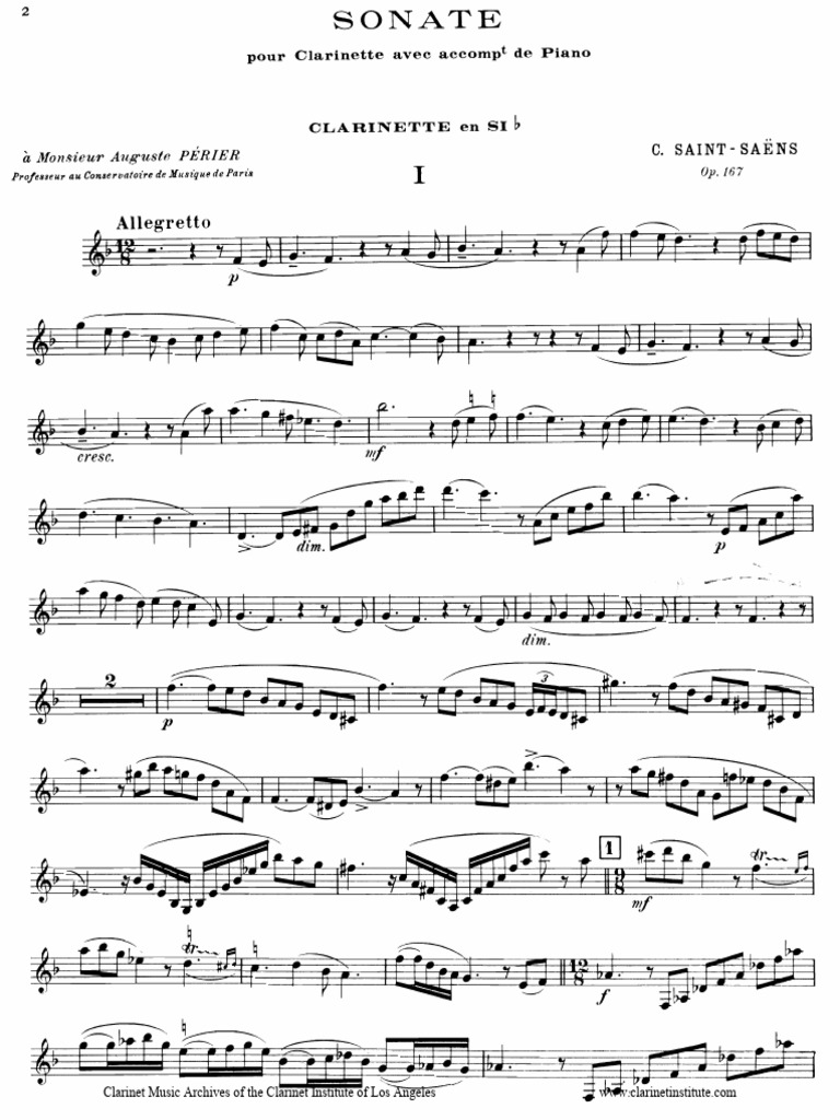 Saint-Saens, Camille - Sonata | PDF