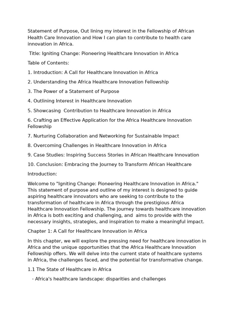 African Health Care Innovation | PDF