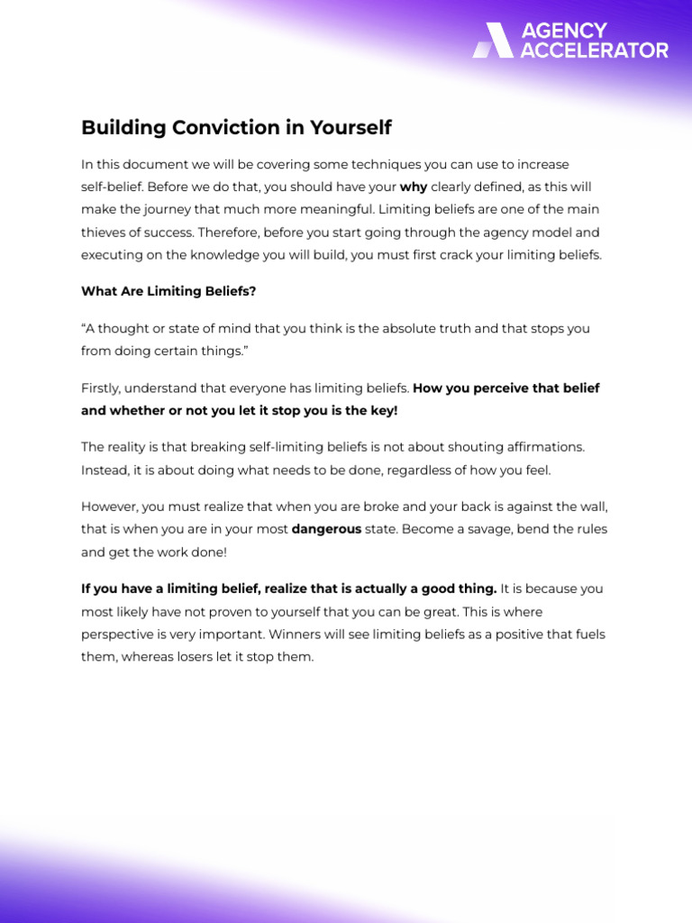 Building Conviction in Yourself | PDF