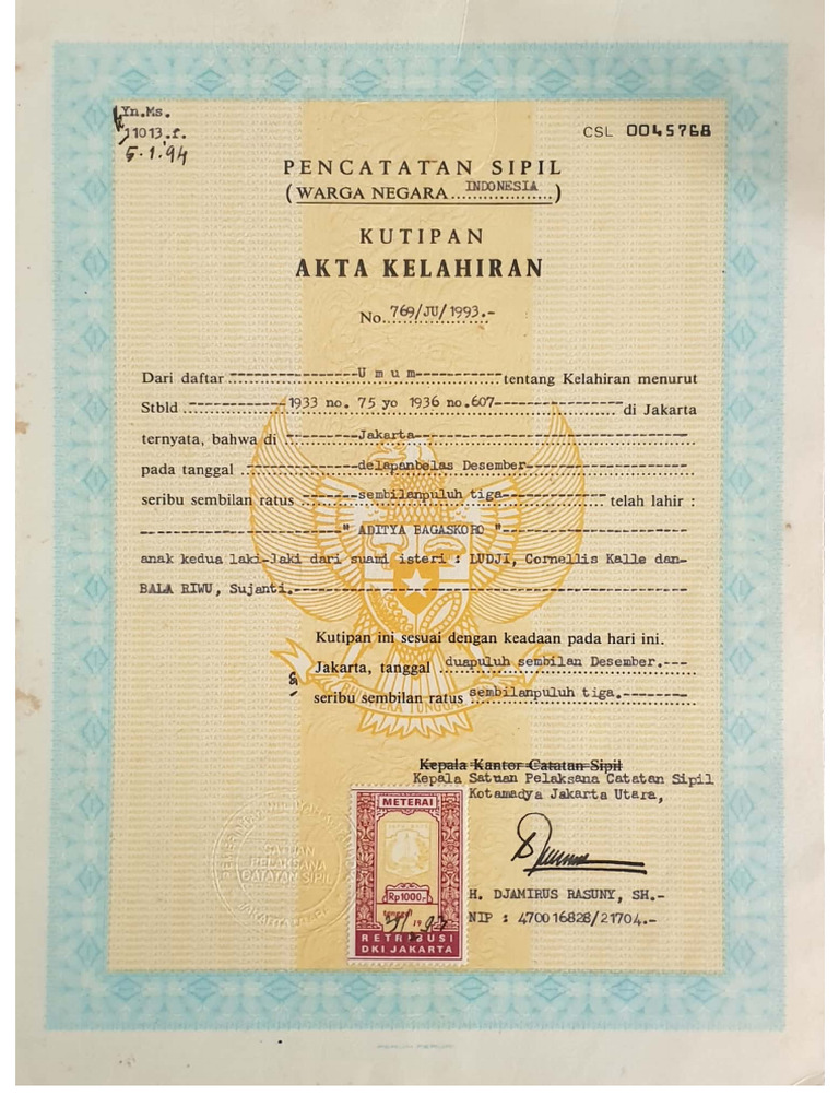 2 - Akte Kelahiran | PDF