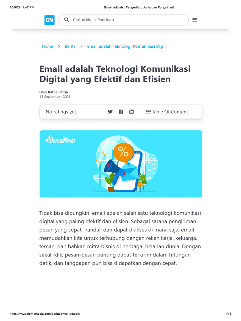 Email Adalah - Pengertian, Jenis Dan Fungsinya! | PDF