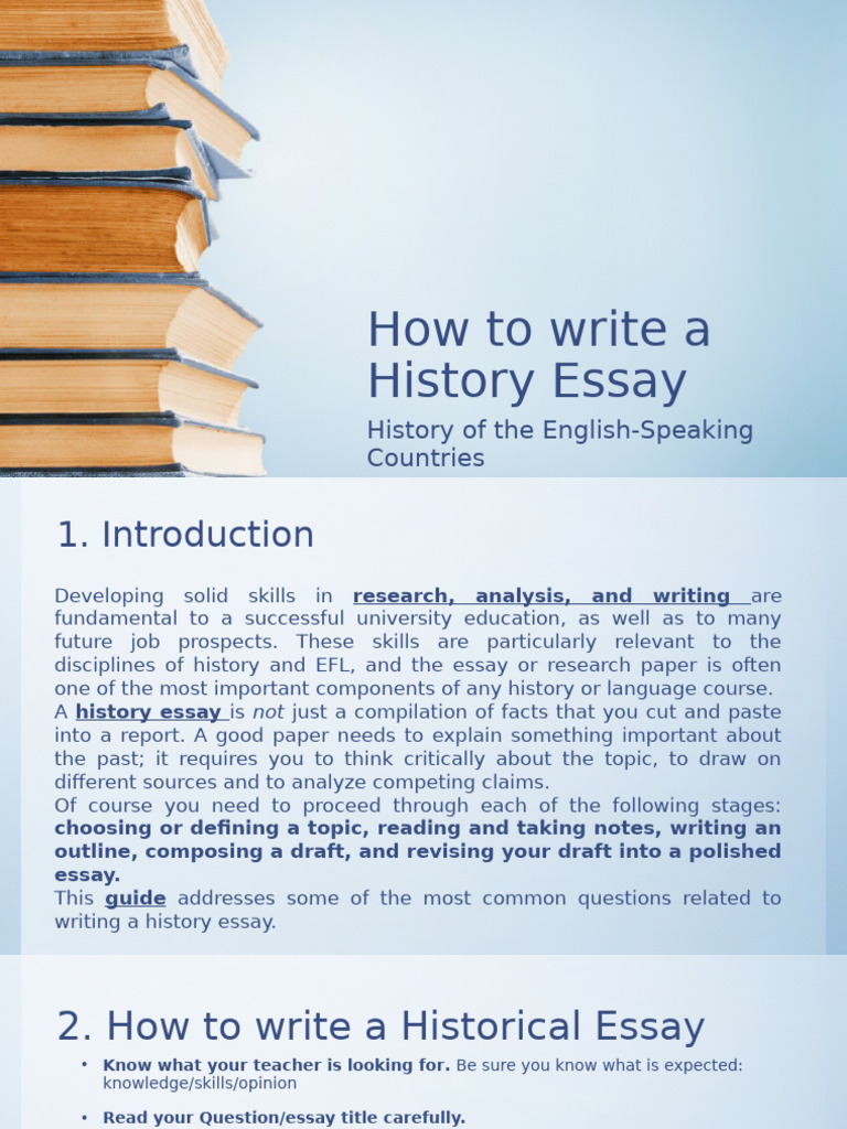 How To Write A History Essay | PDF
