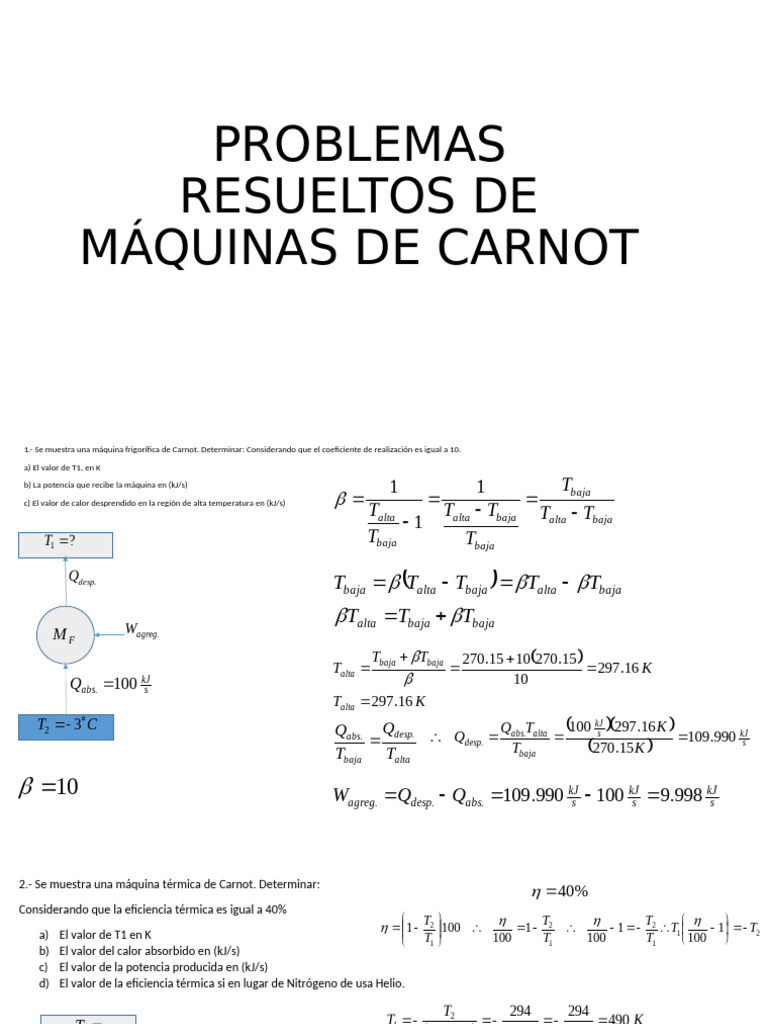 Problemas Resueltos de Máquinas de Carnot | PDF