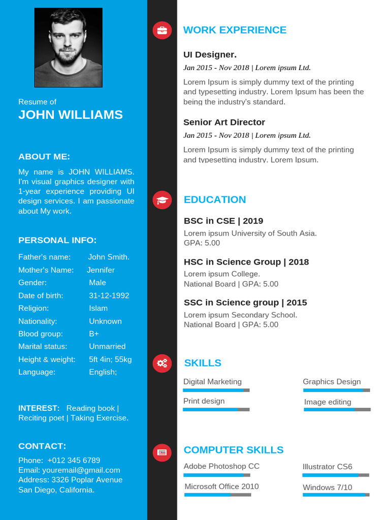 15 Template CV Word | PDF