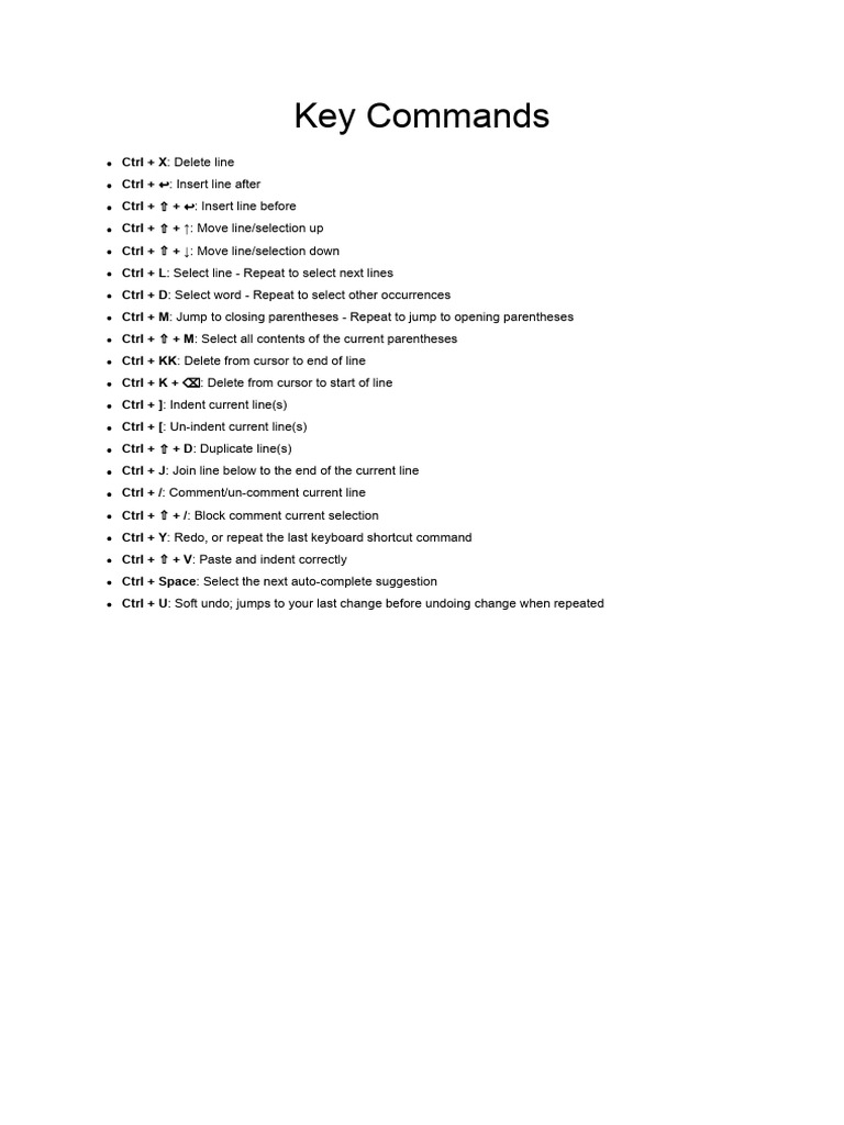 Sublime Text Shortcuts | PDF
