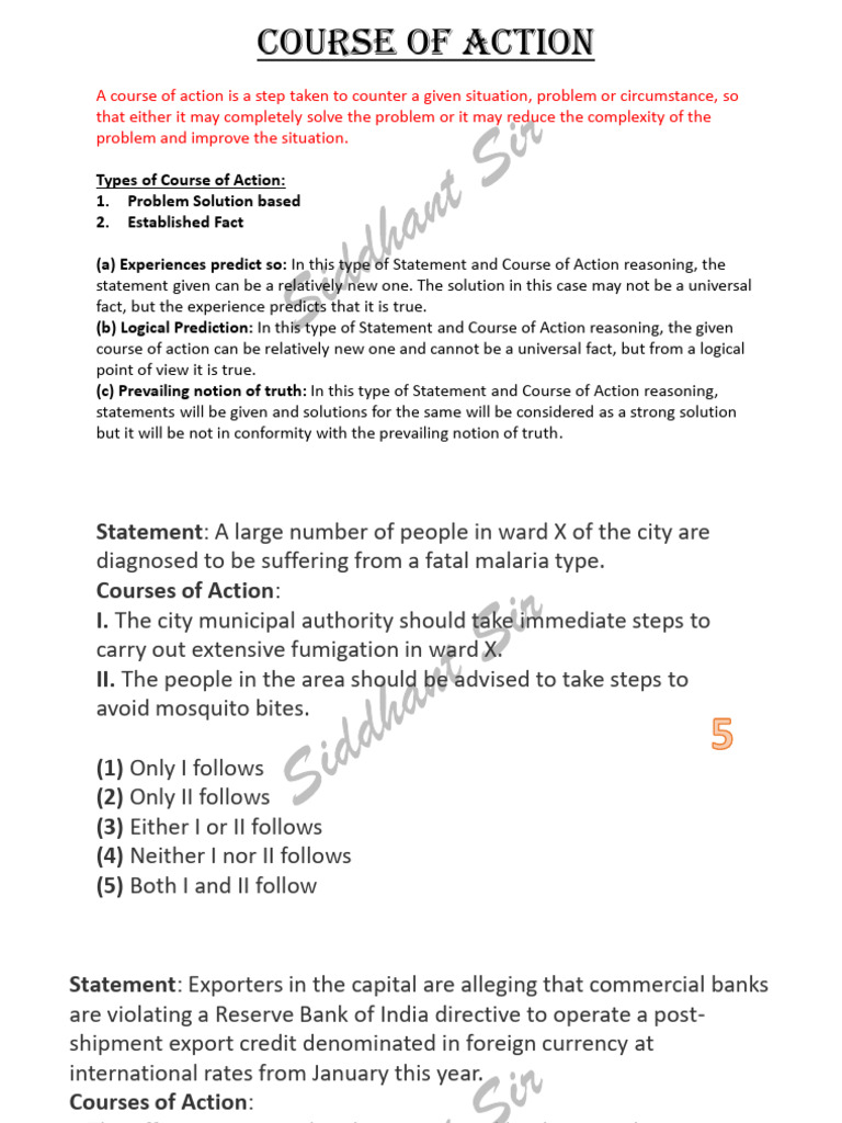 Course of Action | PDF