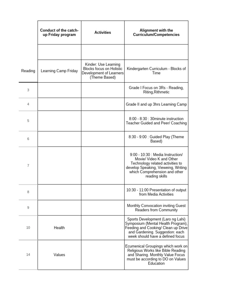 Catch-Up-Friday-Program | PDF Catch-Up-Friday-Program | PDF