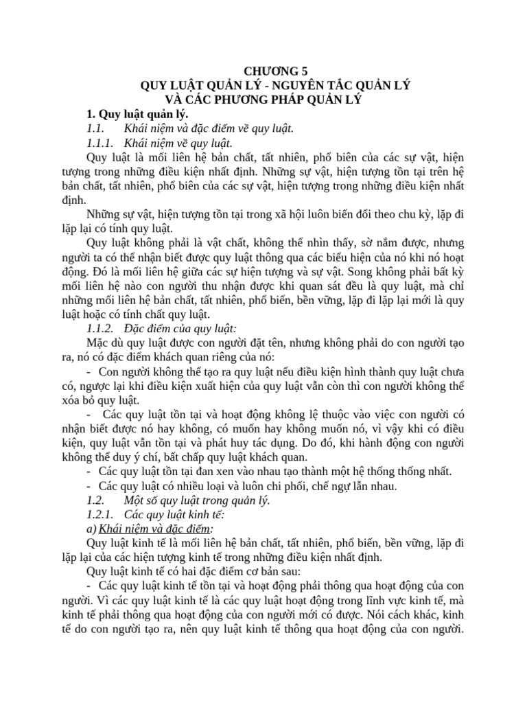 Ch5 Quy Luat Nguyen Tac Phuong Phap QL | PDF