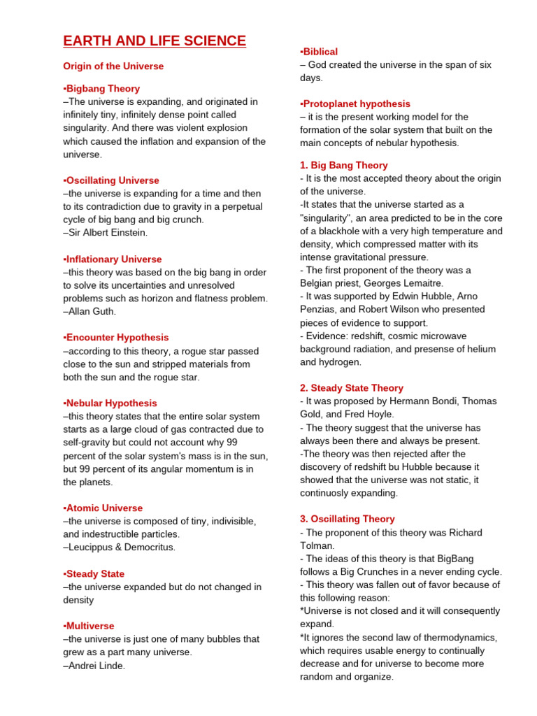Earth and Life Science | PDF