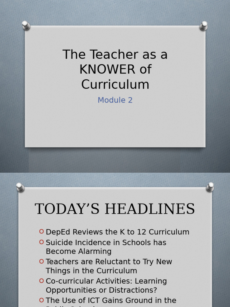 The Teacher As A Knower | PDF | Curriculum | Teachers