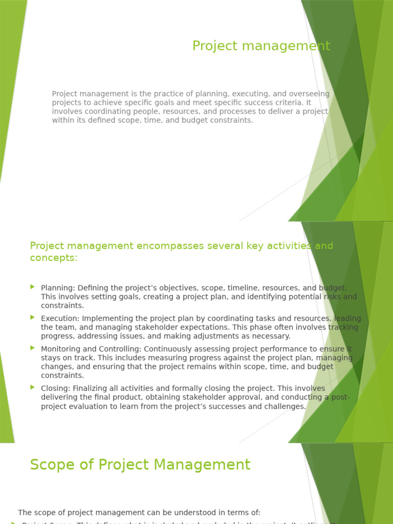 Project Management Unit 1 | PDF