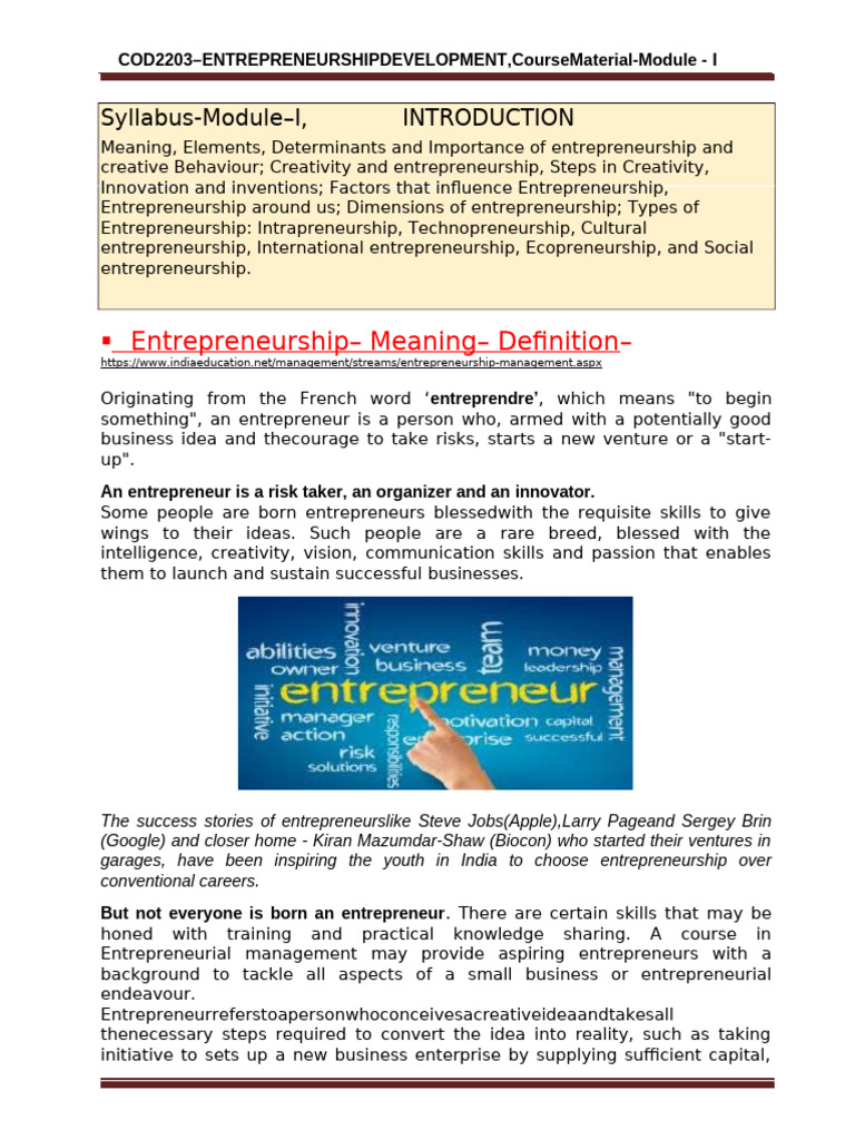 Course Material - Ed - Module 1 | PDF