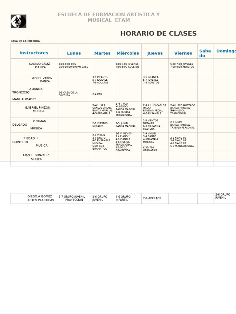 Horario de Clases 2 (3) | PDF