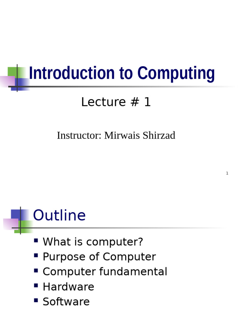 ICT Lec 01 Int To Comp | PDF