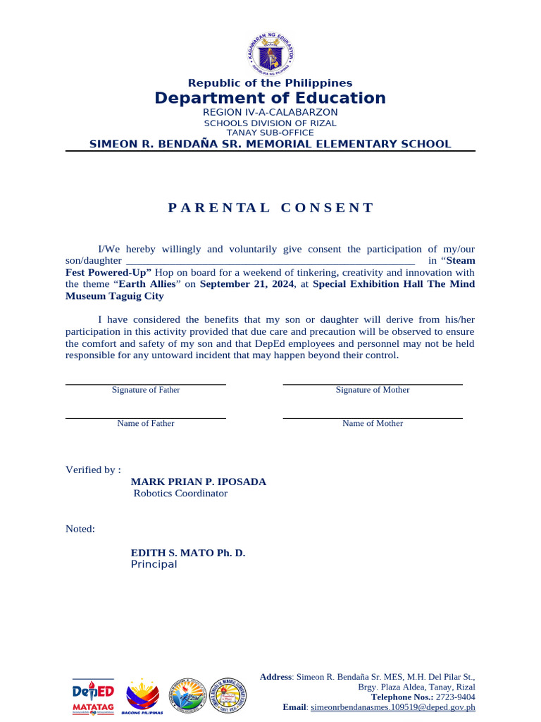 Parental Consent BSP | PDF