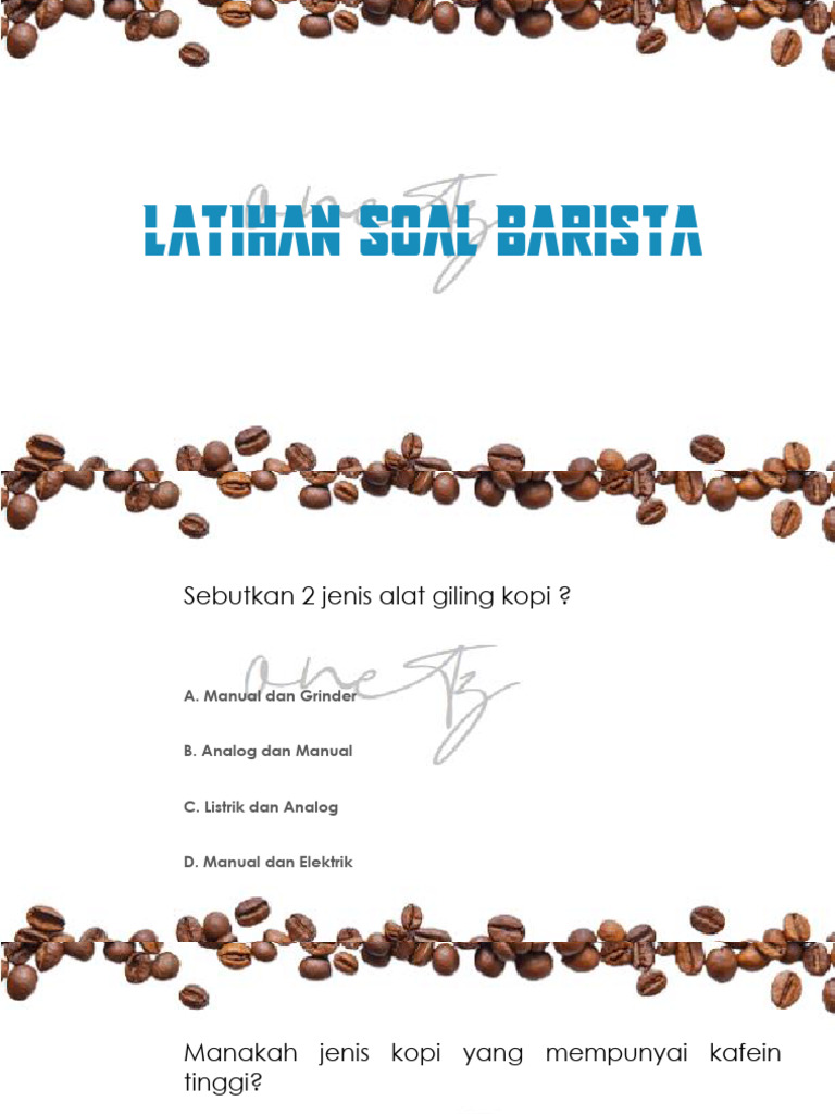 Latihan Soal Barista | PDF