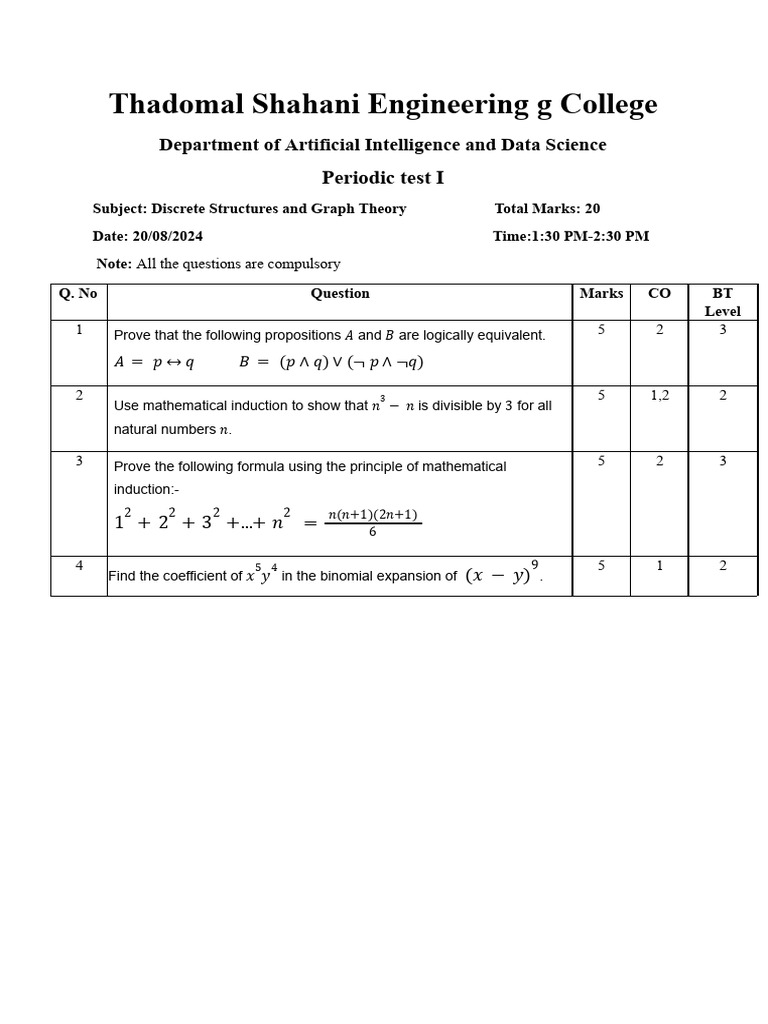 DSGT PT 1 Exampaper | PDF