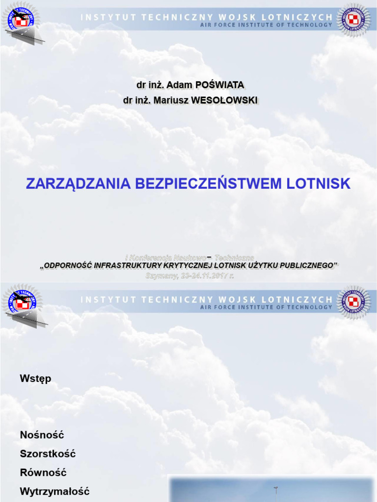 Adam Poswiata Mariusz Wesolowski - NAWIERZCHNIE LOTNISKOWE JAKO ELEMENT ...