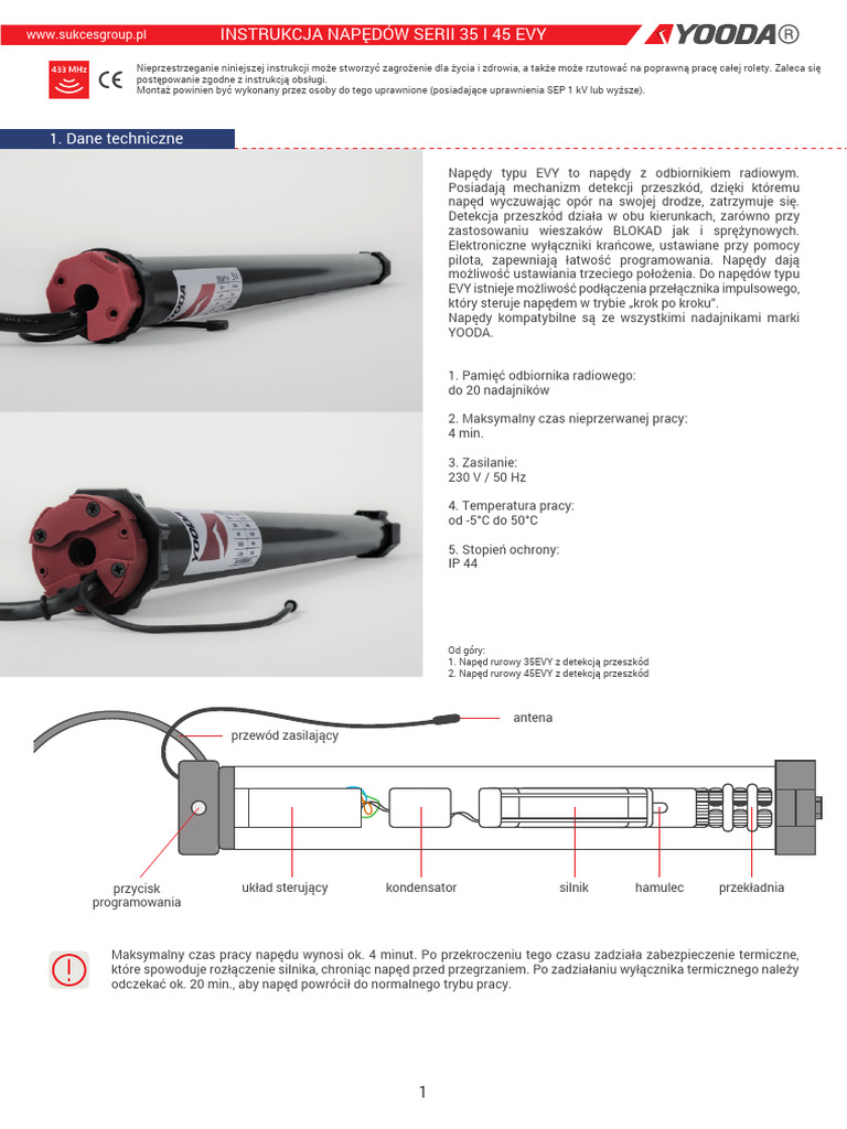 Instrukcja Silnik Yooda Radiowy Przeciazeniowy Evy | PDF