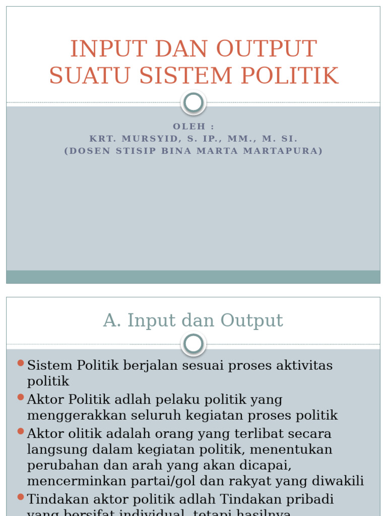 Bab 2, INPUT DAN OUTPUT | PDF | Politics