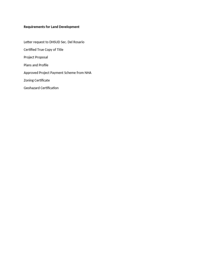 Requirements For Land Development | PDF
