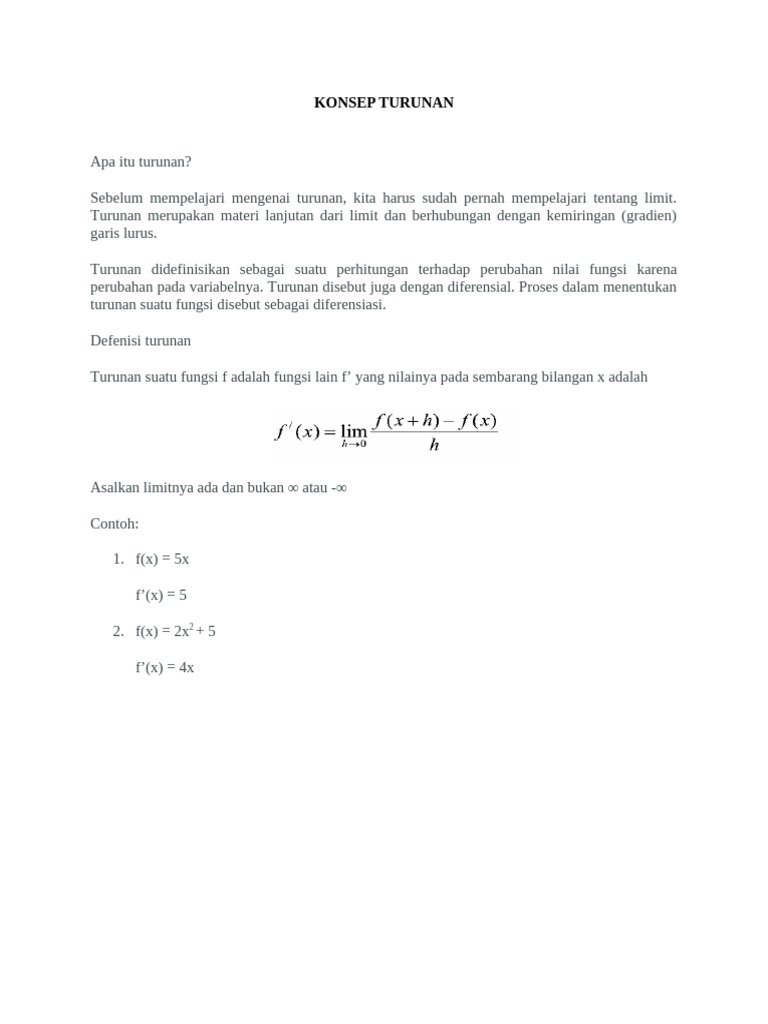 Konsep Turunan | PDF