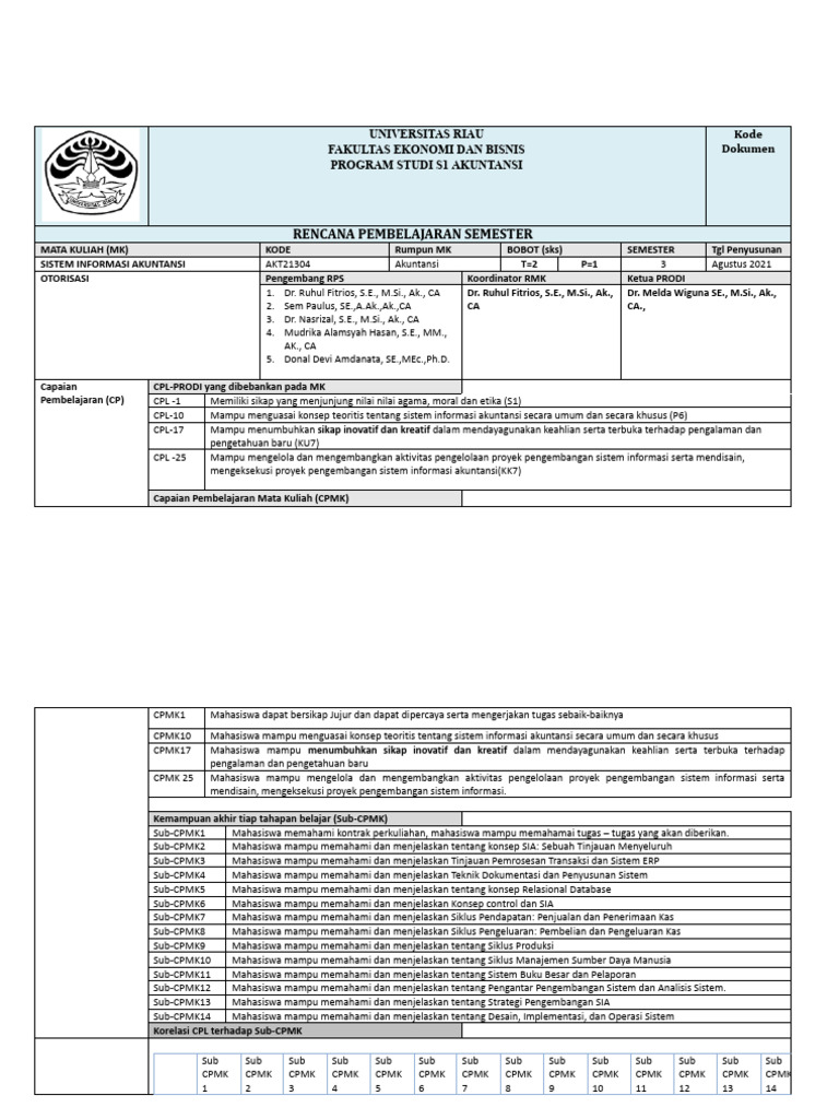 Rps Sia Ganjil 2024.Docx | PDF