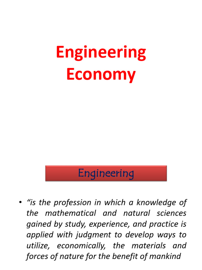 Introduction to Engineering Economy | PDF | Engineering Design Process ...