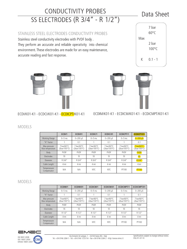Conductivity SS Electrode | PDF