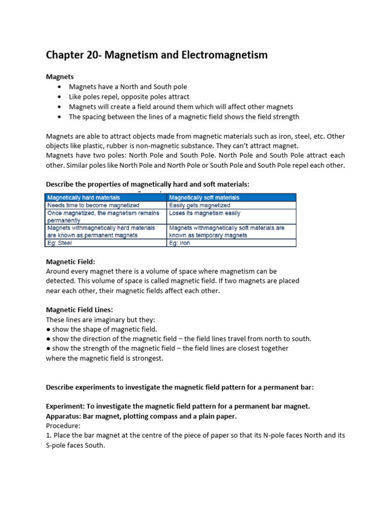 Chap 20 Magnetism and Electromagnetism | PDF