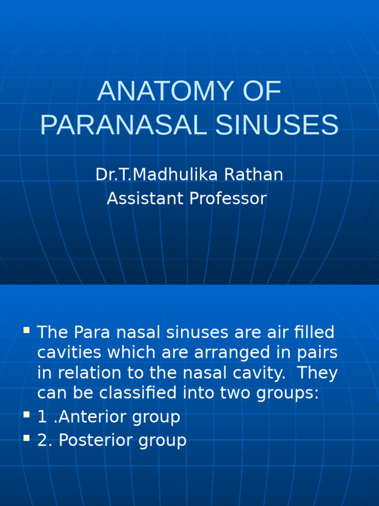 Anatomy of Paranasal Sinuses | PDF