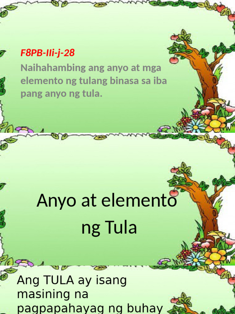 10 Oktubre 2018 Anyo at Elemento NG Tula | PDF