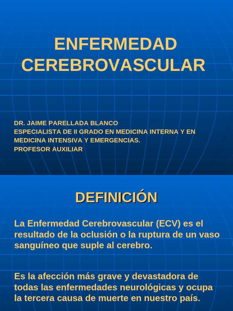 CONFERENCIA 118 - Enfermedad Cerebrovascular. | PDF