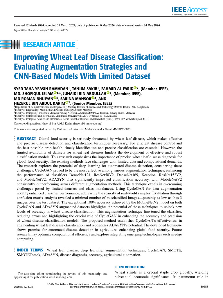 Improving Wheat Leaf Disease Classification Evaluating Augmentation 6771