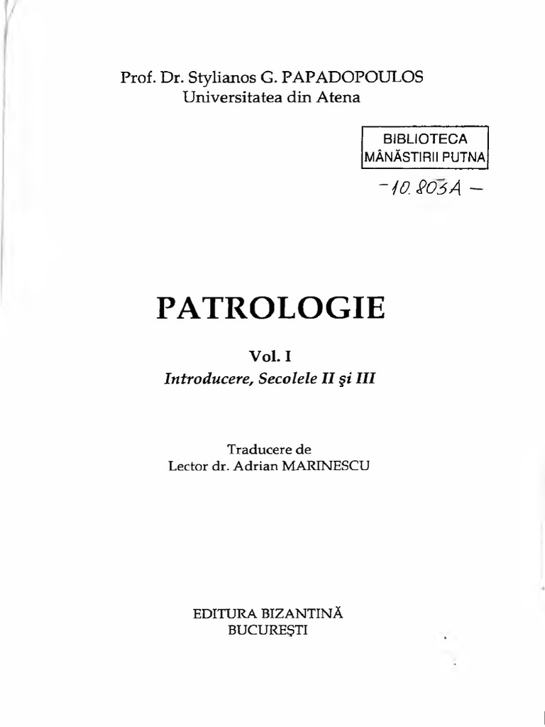 S. Papadopoulos Patrologie. I-Extras p.1-41 | PDF