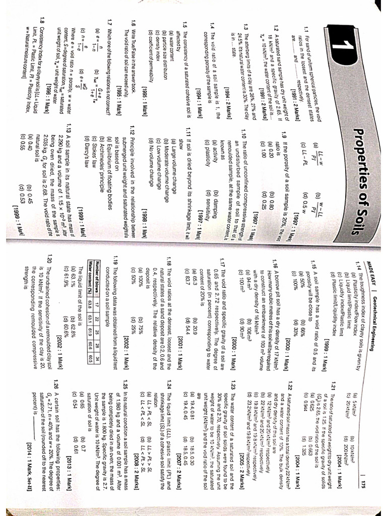Geotechnical Engineering Gate Pyq | PDF