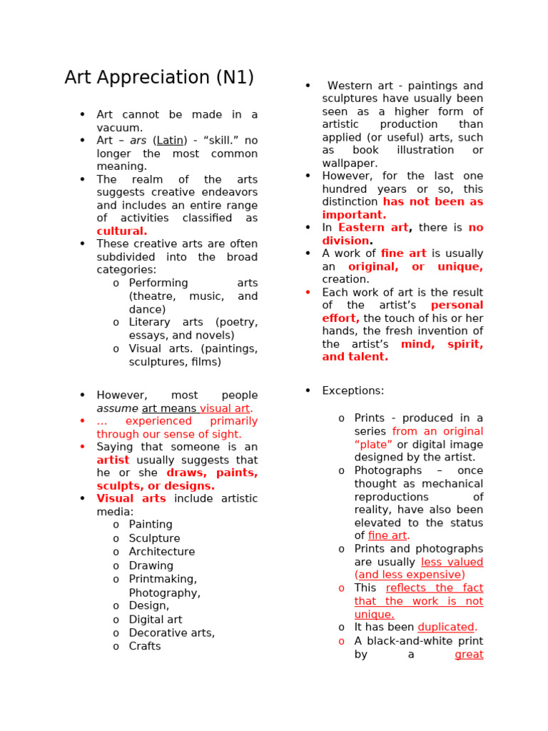 Art Appreciation | PDF