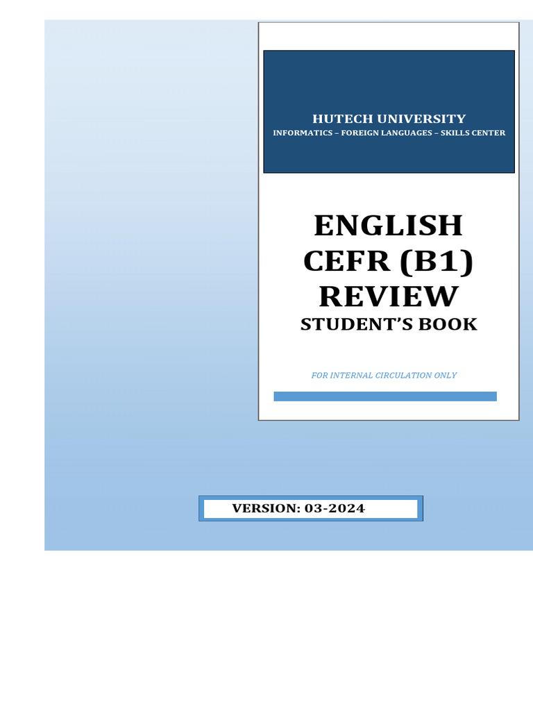 English Cefr B1 Student's Book (Version 03-2024) | PDF