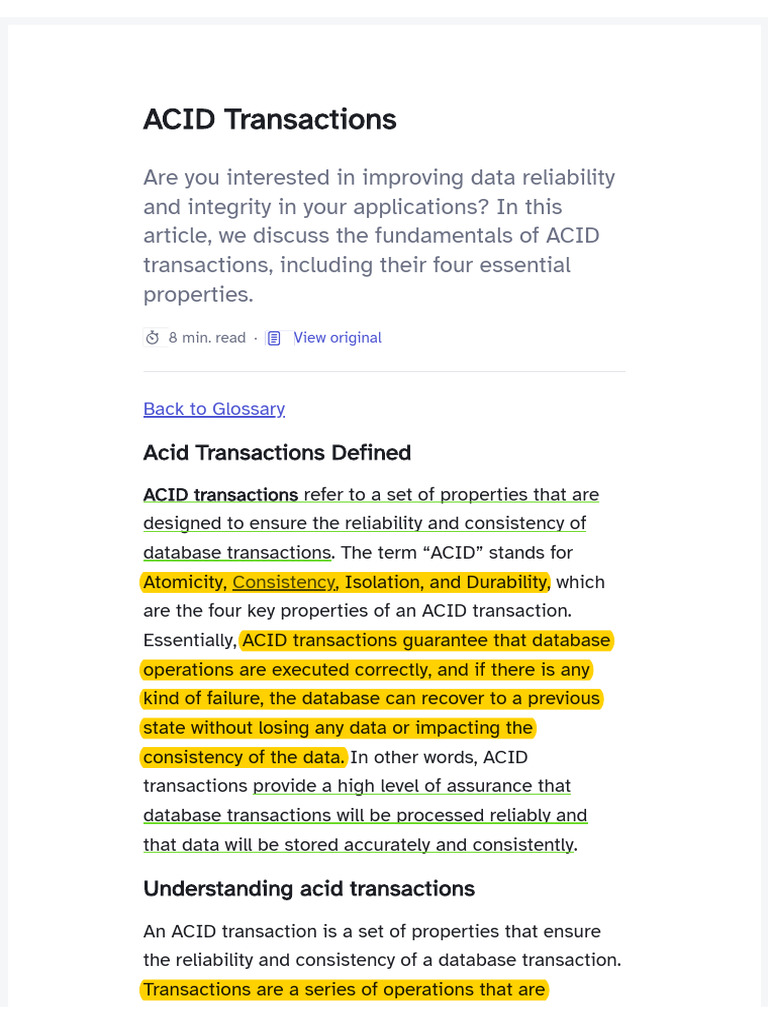 ACID Transactions | PDF