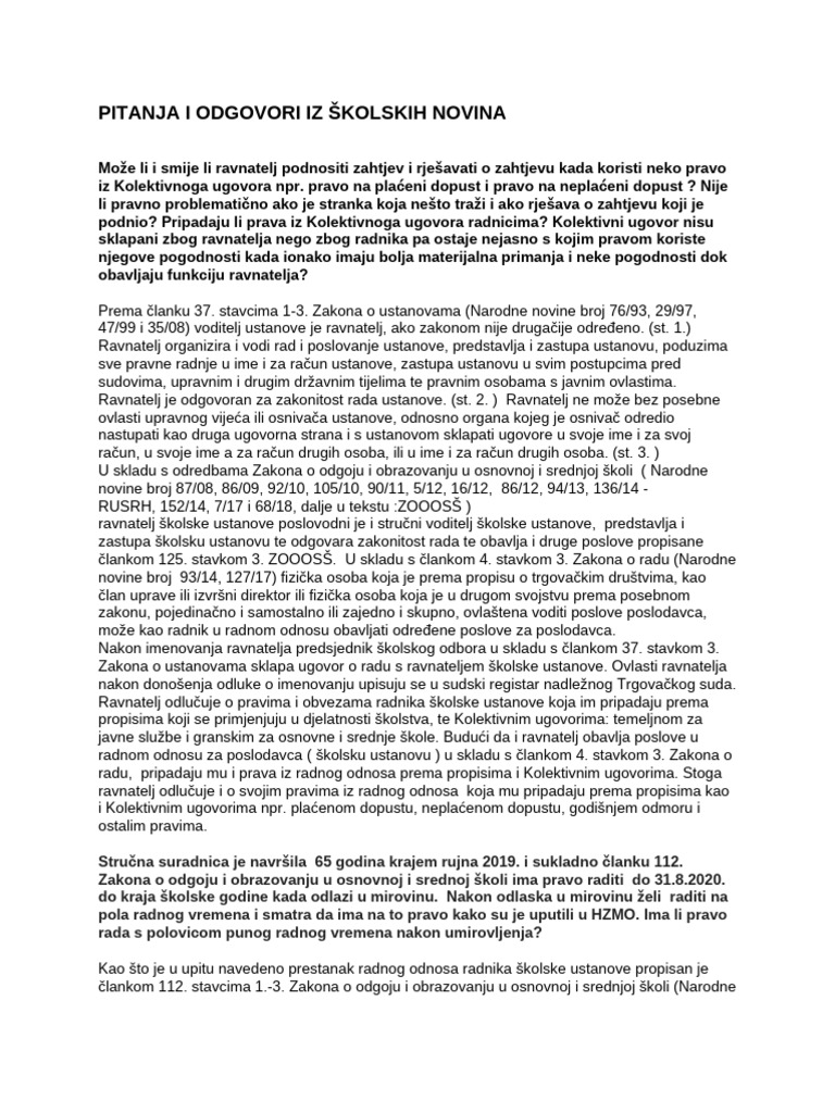 Pitanja i Odgovori | PDF