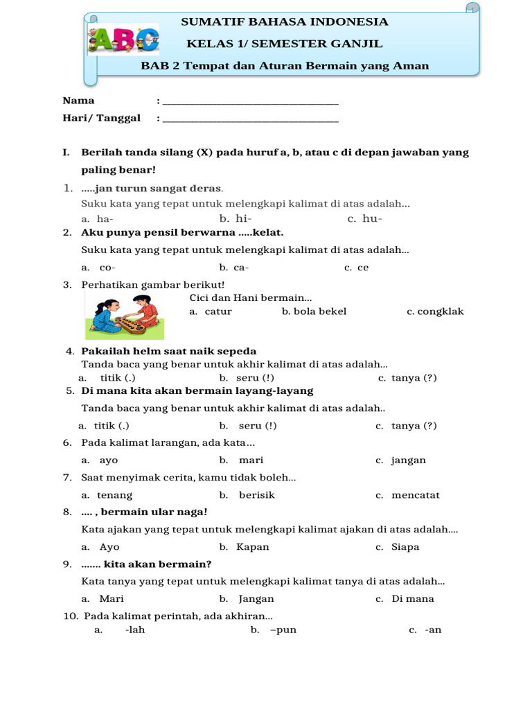 Evaluasi 2 BHS Ind | PDF
