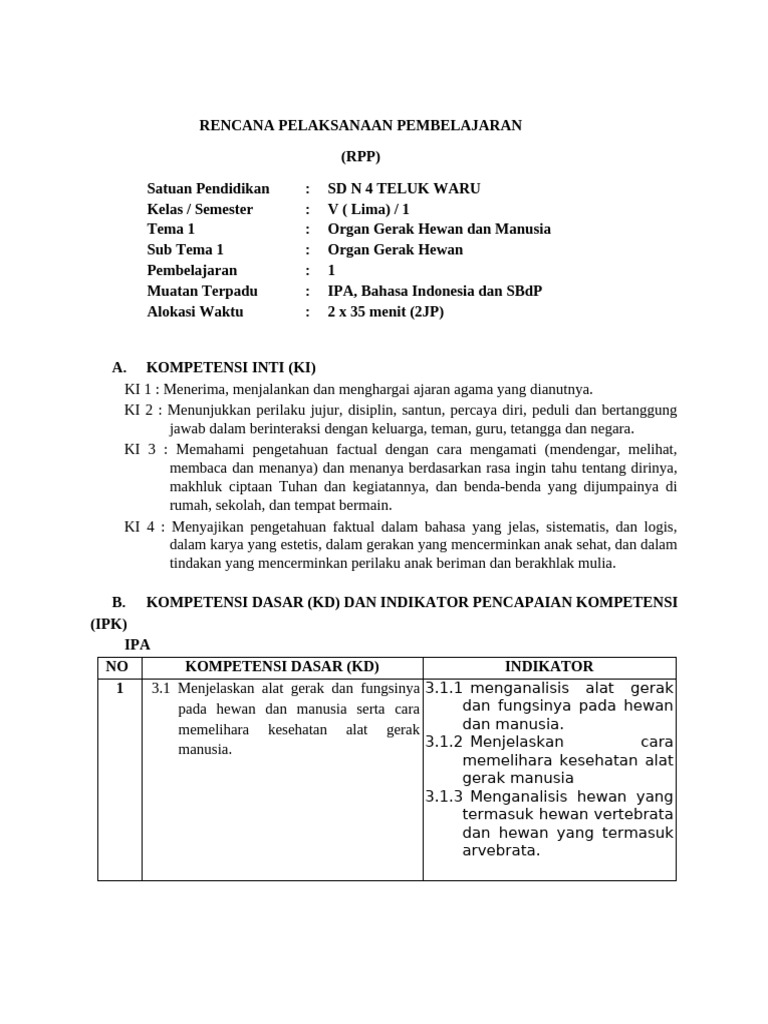 RPP tema 1 sub 1, IPA BIND fix | PDF