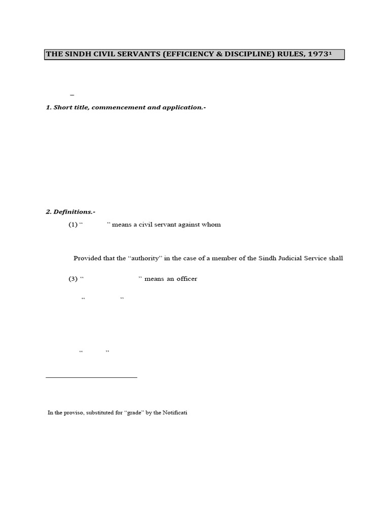 Sindh Civil Servants Discipline Rules 1973 | PDF | Affidavit ...