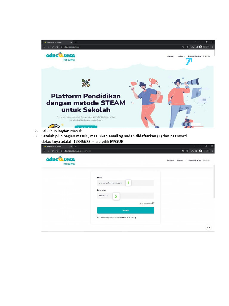 Panduan Akses Materi EduCourse | PDF