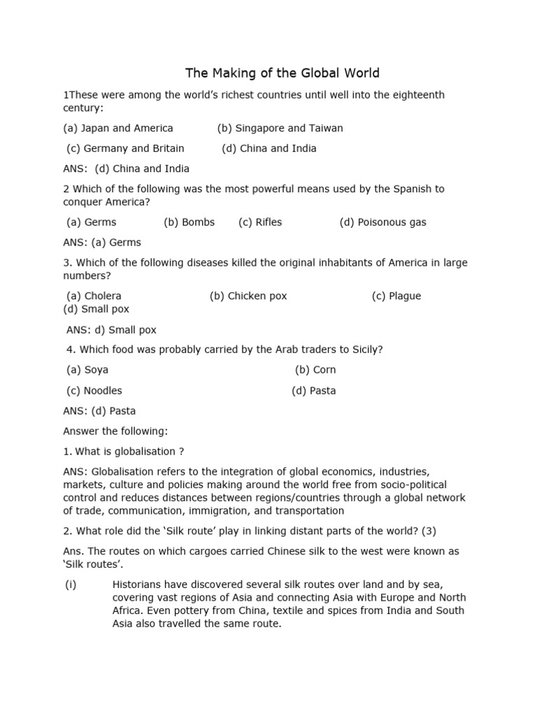 The Making of Global World Notes | PDF