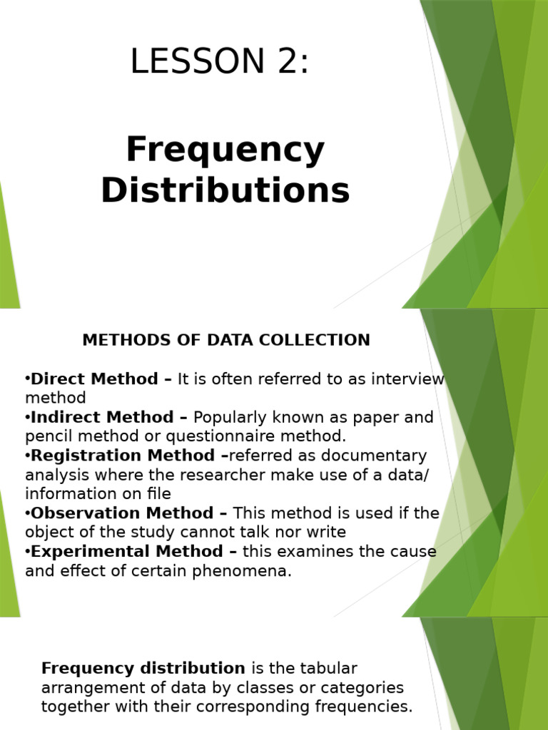 LESSON 2 Frequency Distribution (1) | PDF