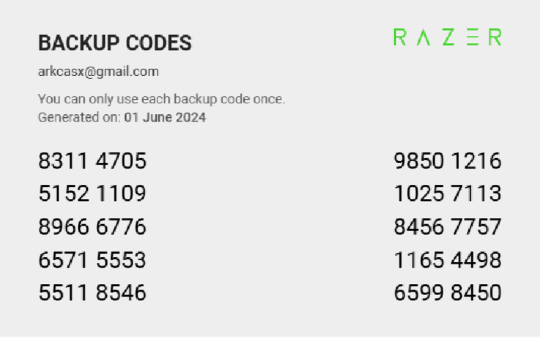 Razer Id Codes 1717209474591 | PDF