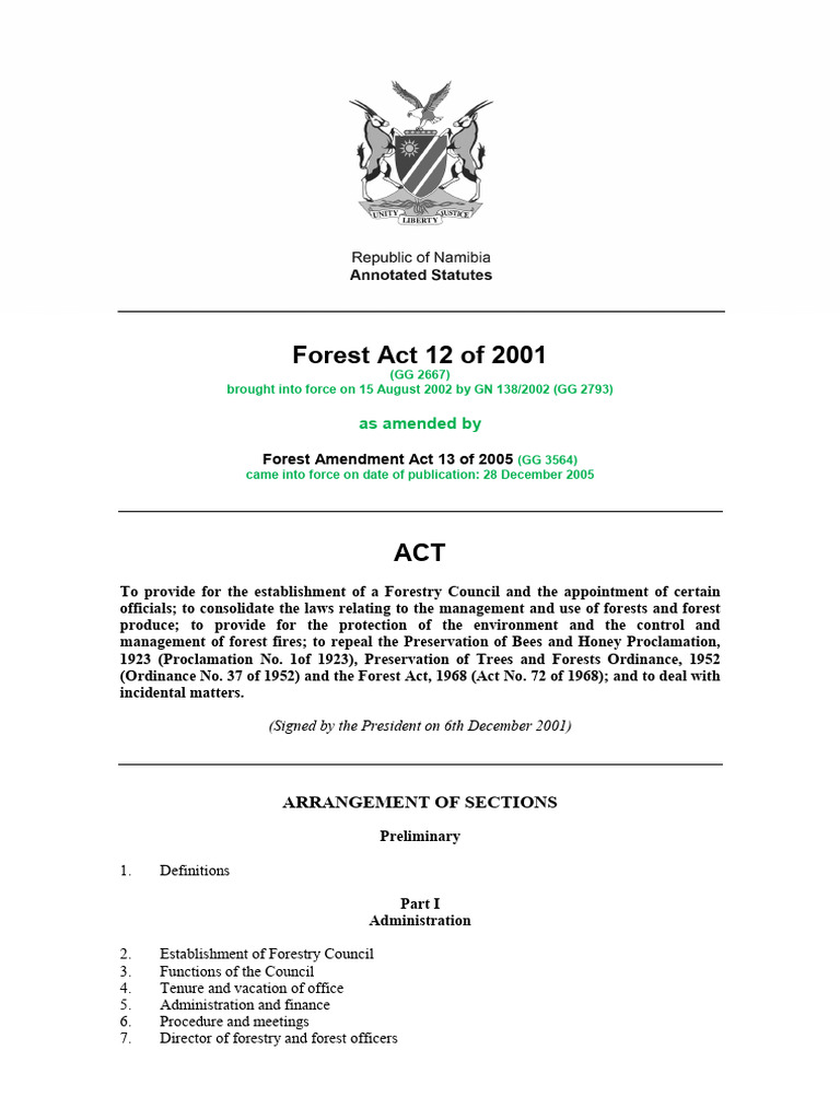 Forest Act 12 of 2001 | PDF