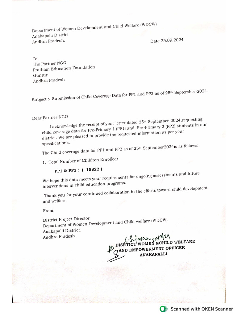 Letter To Pradham | PDF