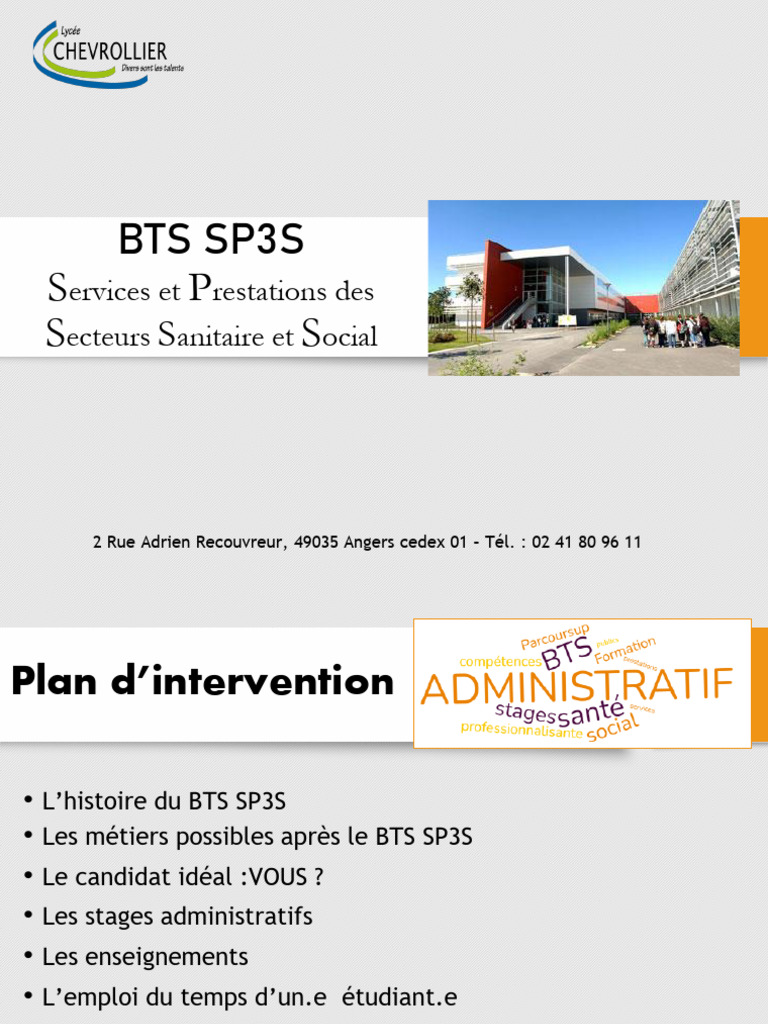 Diaporama BTS SP3S 2021 | PDF